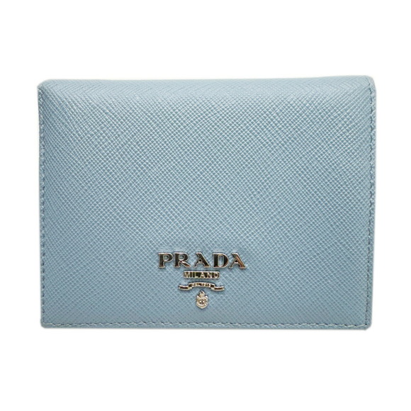 Prada | Accessories | Prada Prada Bifold Wallet Saffiano M204 Light Blue | Poshmark